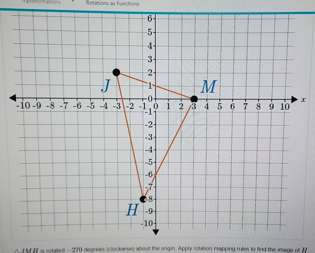 Solved: Transformations Rotations as Functions x JMH is rotated — 270 ...