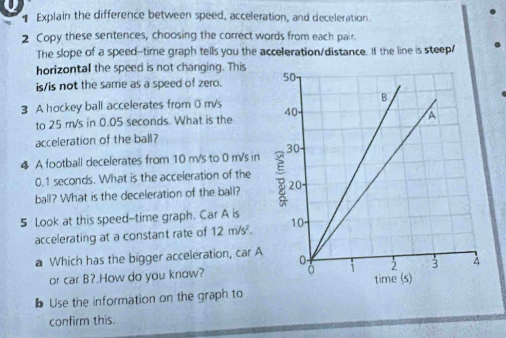 Solved: Explain the difference between speed, acceleration, and ...