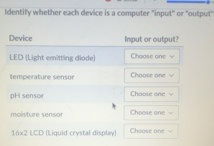 Solved: Identify whether each device is a computer "input'' or ''output ...