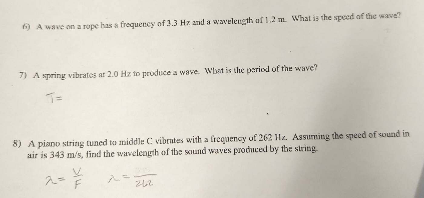 Solved: A wave on a rope has a frequency of 3.3 Hz and a wavelength of ...