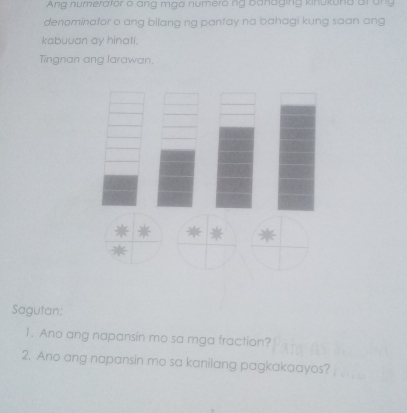 Solved: Ang numerator o ang mạa numero ng panaging kinükuna ar ang ...