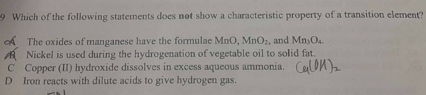 Selesai:Which of the following statements does not show a ...
