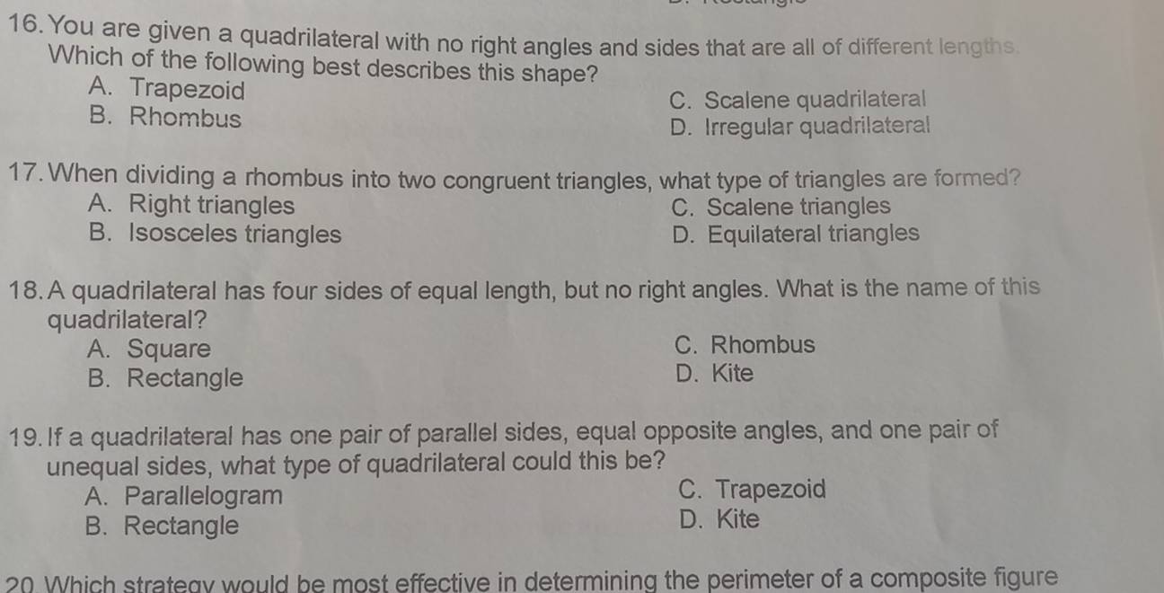 Solved: You are given a quadrilateral with no right angles and sides ...