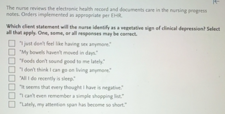 Solved: The nurse reviews the electronic health record and documents ...