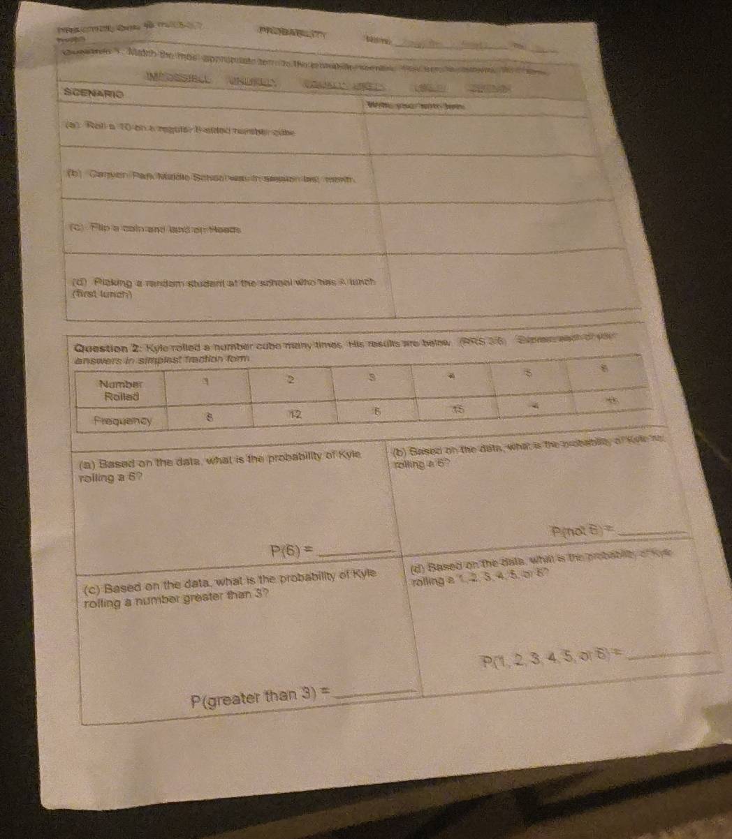 Solved: Kyle rolled a number cube many times. His results are below ...