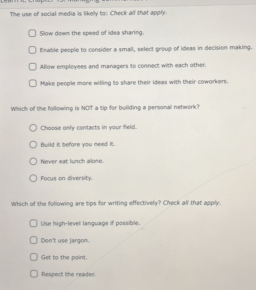 Solved: The use of social media is likely to: Check all that apply ...