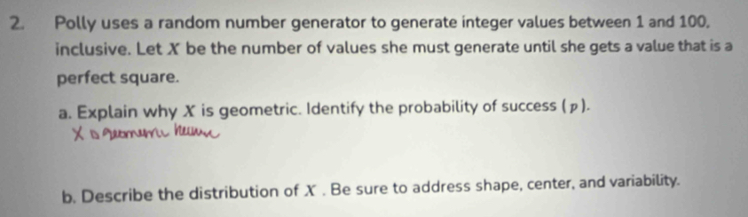 Solved: Polly uses a random number generator to generate integer values ...