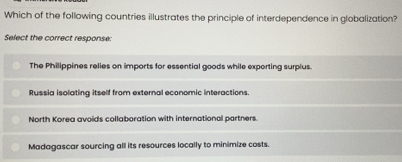 Risolto:Which of the following countries illustrates the principle of ...