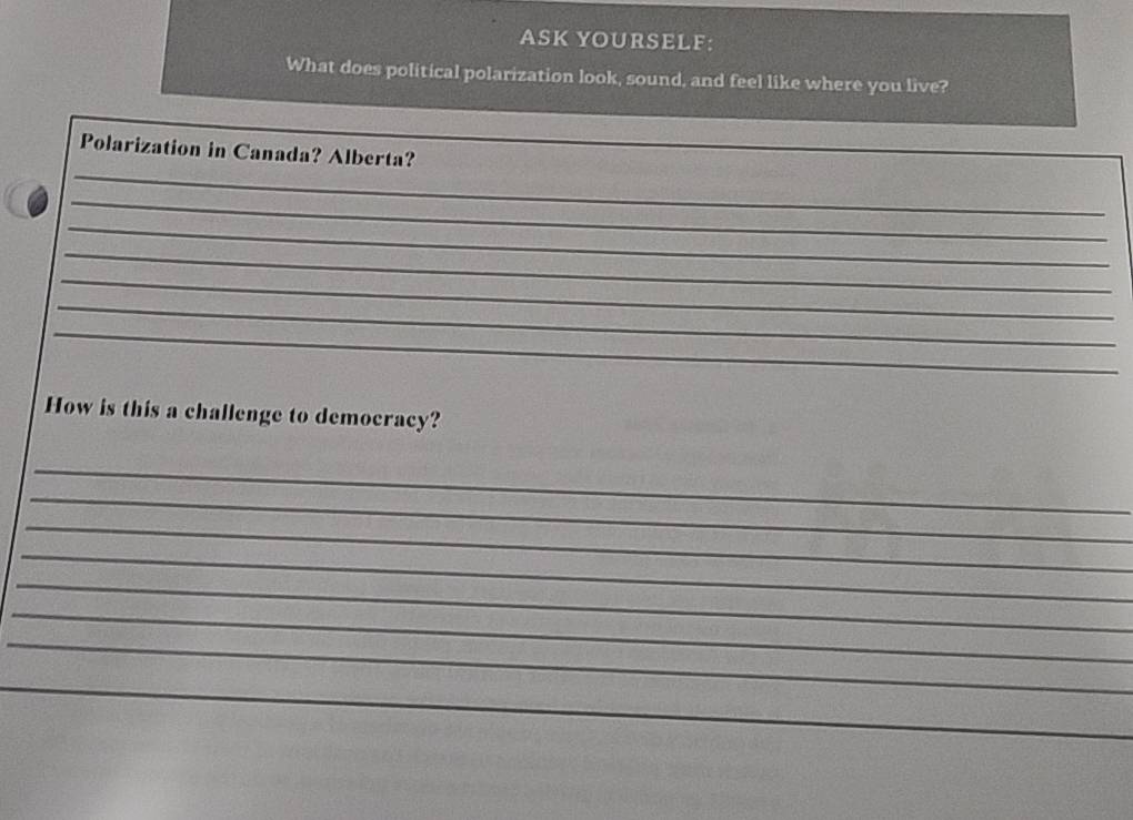Solved: ASK YOURSELF: What does political polarization look, sound, and ...