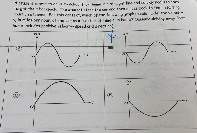 Solved: A student starts to drive to school from home in a straight ...