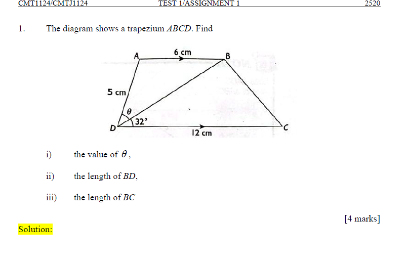 Selesai:CMT1124/CMTJ1124 TEST 1/ASSIGNMENT 1 2520 1. The diagram shows ...