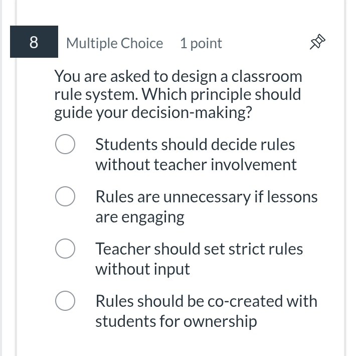 Selesai:You are asked to design a classroom rule system. Which ...