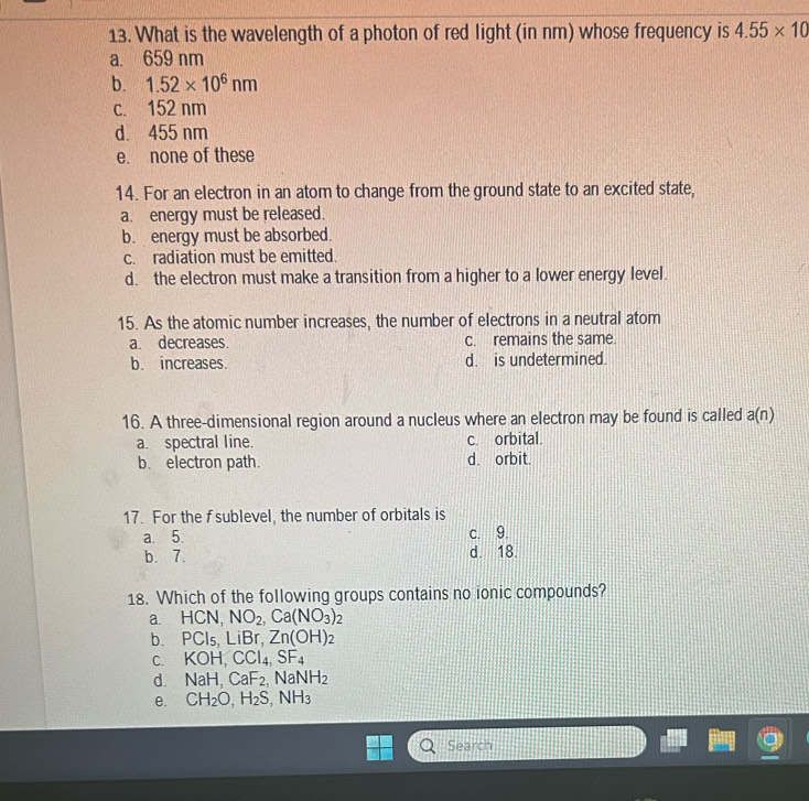 Solved: What is the wavelength of a photon of red light (in nm) whose ...