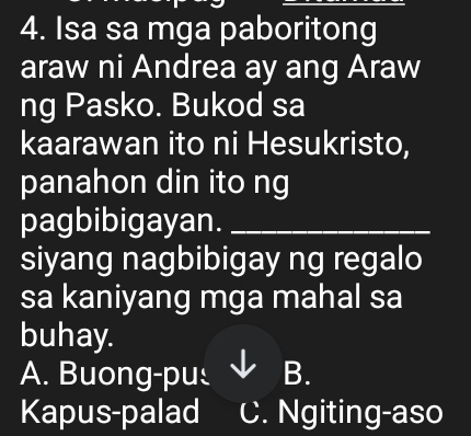 Solved: Isa sa mga paboritong araw ni Andrea ay ang Araw ng Pasko ...