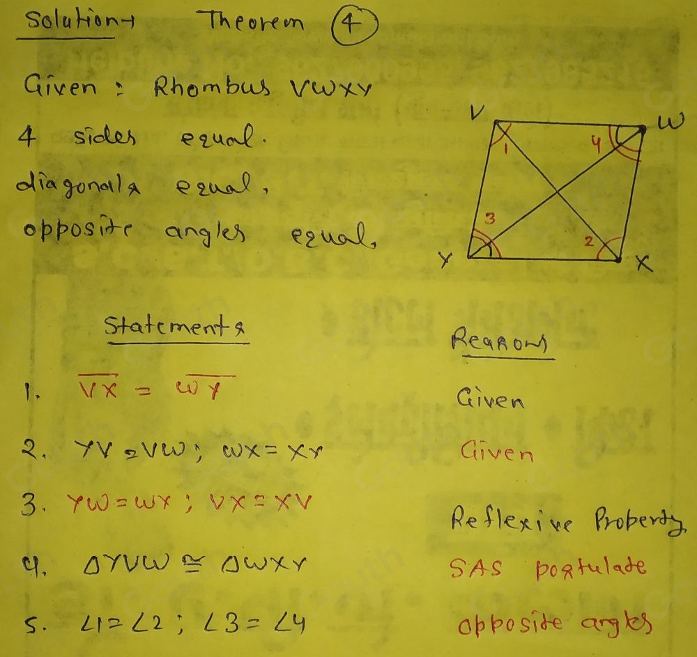 Solved: Proof: Statements Reasons 1、 1. Given 2. WS=IN 2. 3. ∠ WSN and∠INS are right angles 3. 4 ...