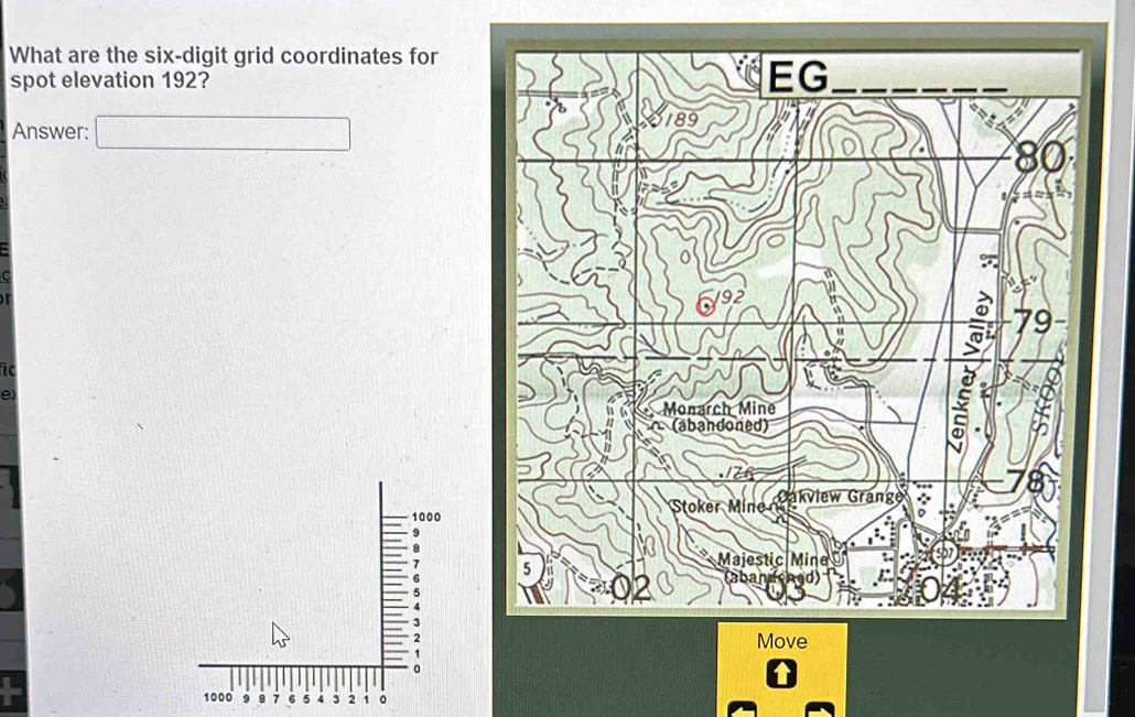 Solved: What are the six-digit grid coordinates for spot elevation 192 ...
