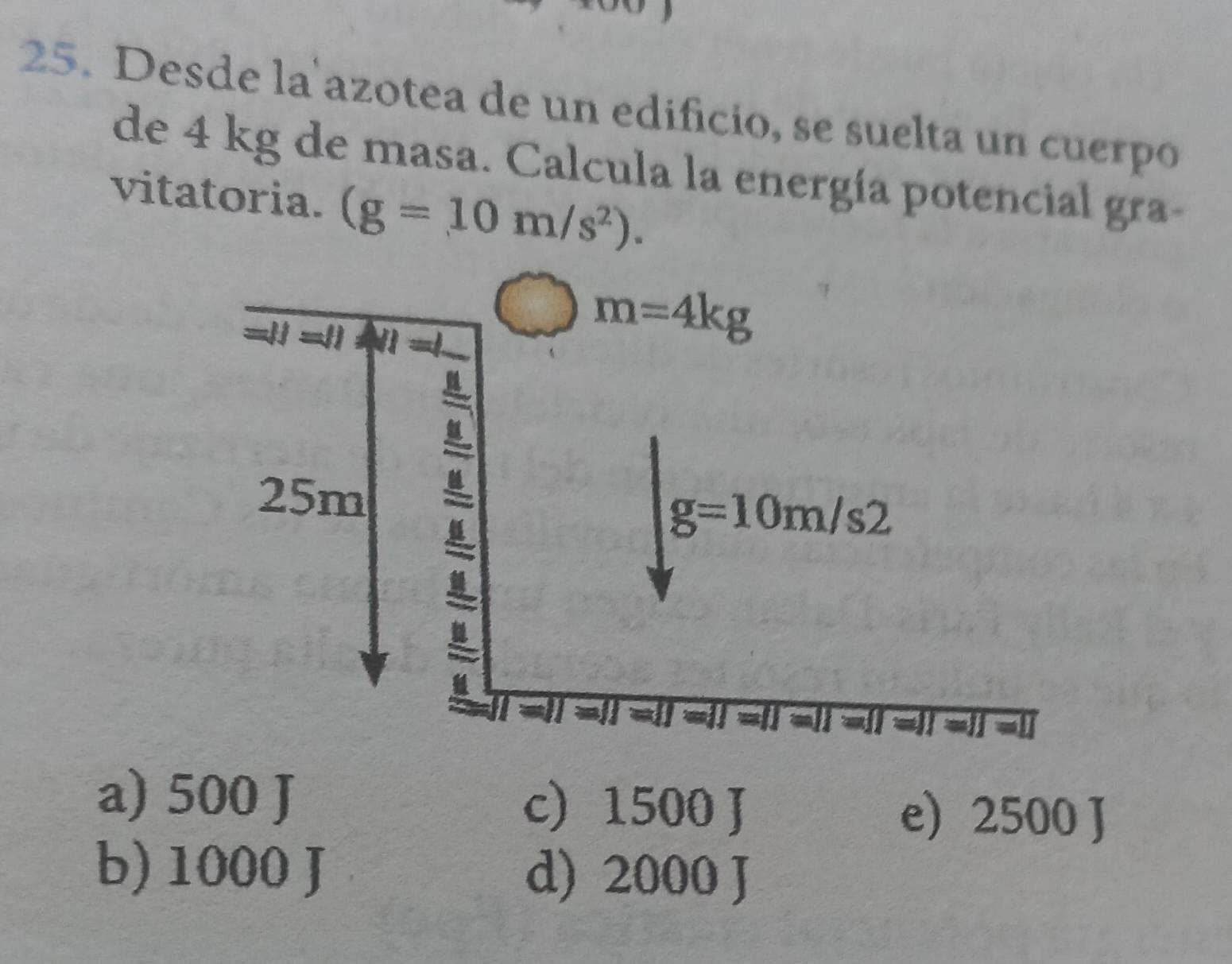 Resuelto:Desde la azotea de un edificio, se suelta un cuerpo de 4 kg de ...