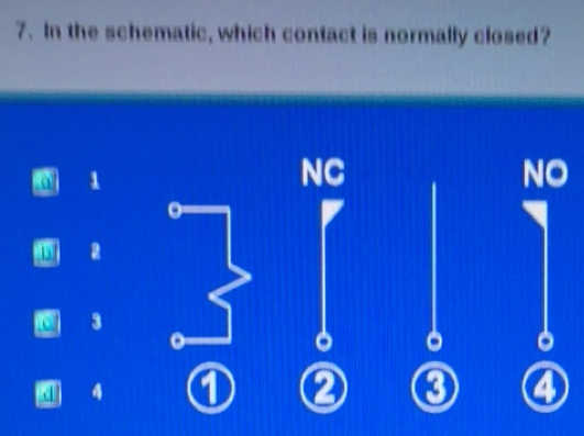 Solved: In the schematic, which contact is normally closed? q 1 NC NO D ...