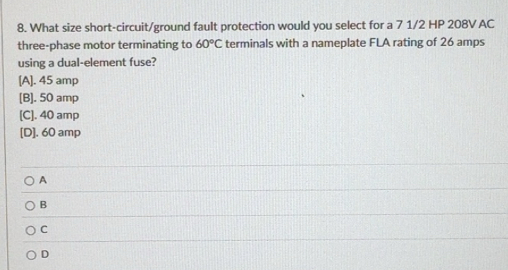Solved: What size short-circuit/ground fault protection would you ...