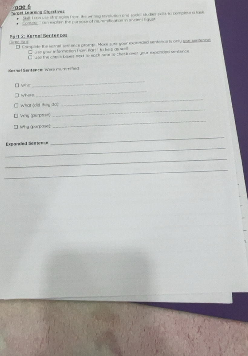 Solved: aae 6 Target Learning Objectives Skill, I can use strategies ...