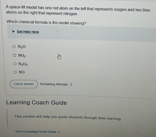 Solved: A space-fill model has one red atom on the left that represents ...