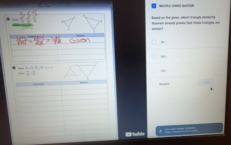 Solved: MULTIPLE-CHOICE QUESTION N Based on the given, which triangle ...
