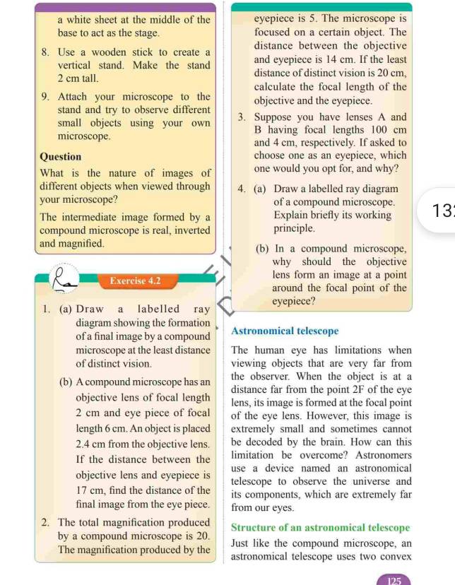 Solved: a white sheet at the middle of the eyepiece is 5. The ...