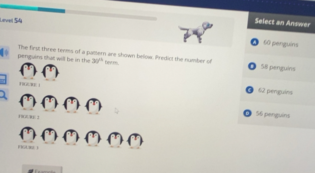Solved: Level 54 Select an Answer A 60 penguins The first three terms ...