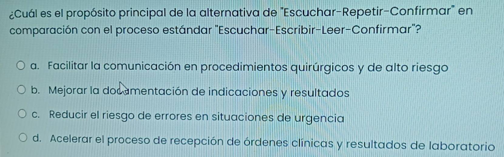 Resuelto:¿Cuál es el propósito principal de la alternativa de "Escuchar ...
