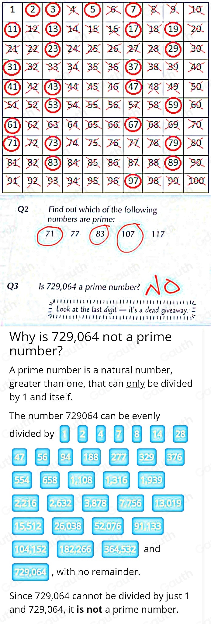 Solved: Primes and Prime Factors Q1 In the ten by ten square opposite ...