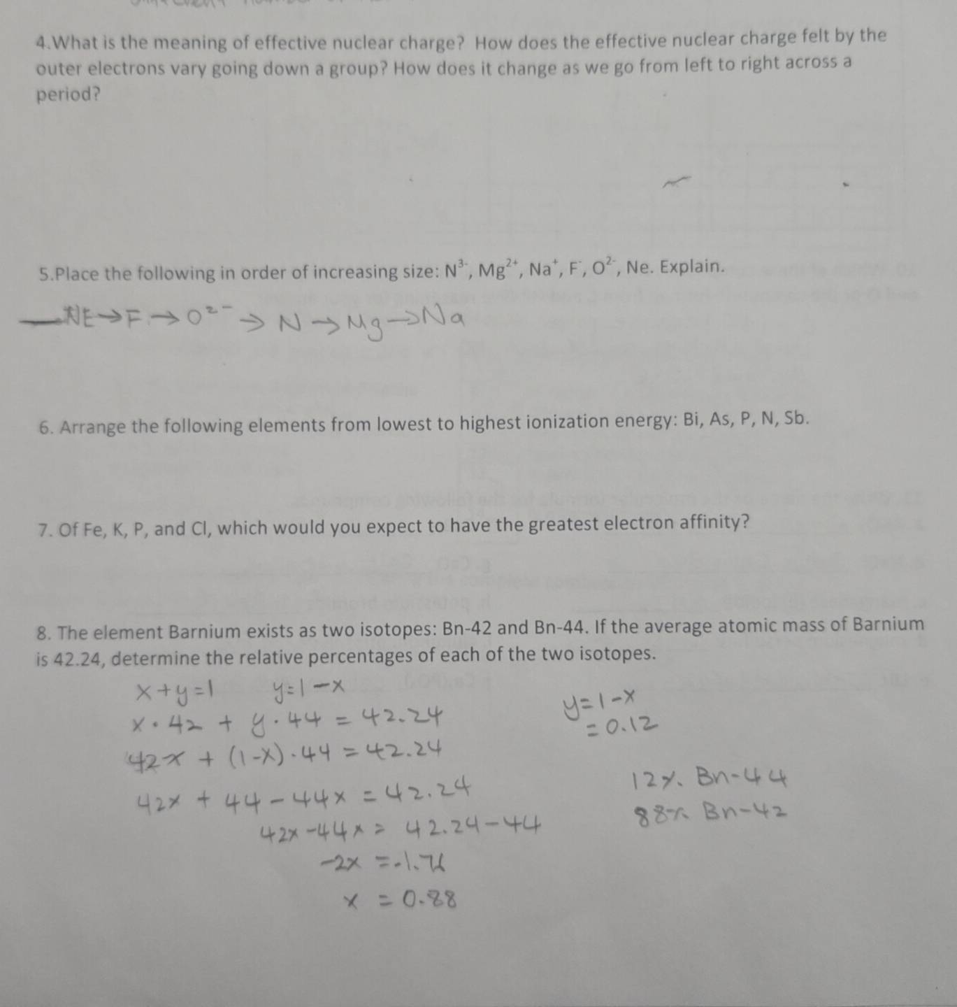 Solved: What is the meaning of effective nuclear charge? How does the ...