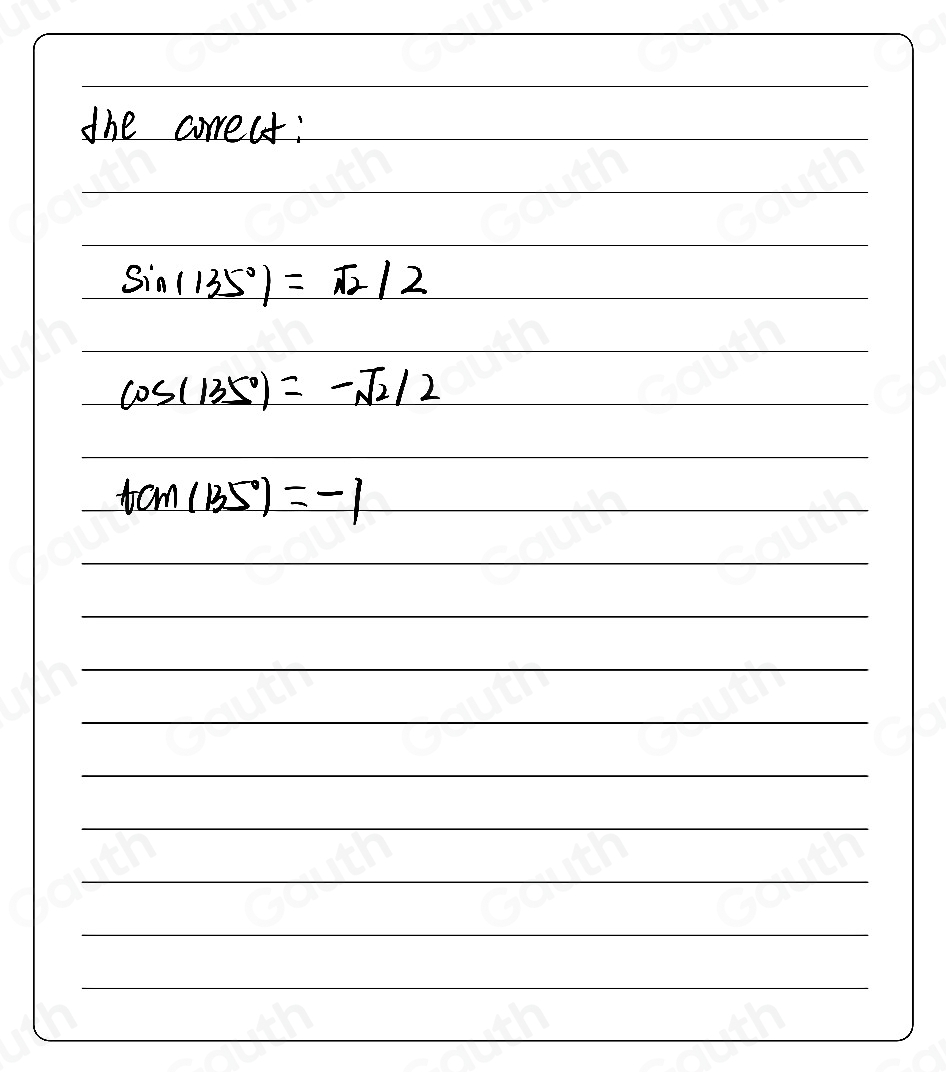 Solved: Use reference angles to find the sine, cosine, and tangent of ...