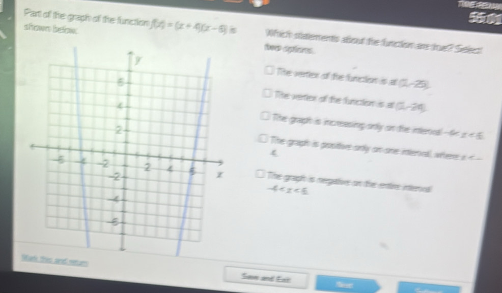 Solved: a Part of the graph of the function f(x)=(x+4)(x-6) Wrch ...
