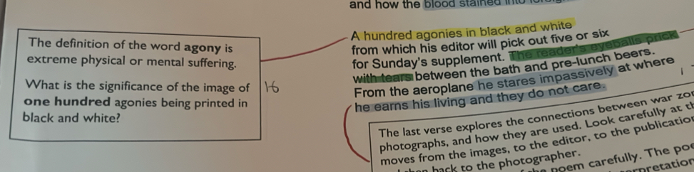 Solved: and how the blood stained into . A hundred agonies in black and ...