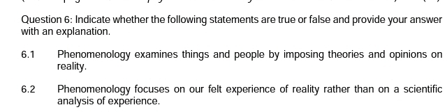 Solved: Indicate whether the following statements are true or false and ...