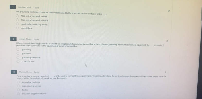 Solved: The grounding electrode conductor shall be connected to the ...
