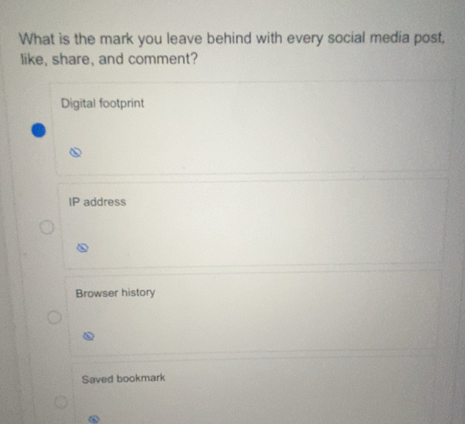 Solved: What is the mark you leave behind with every social media post ...