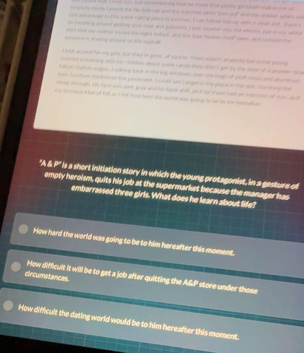 Solved: thow that's true, too, but remembering how he made that pretty ...