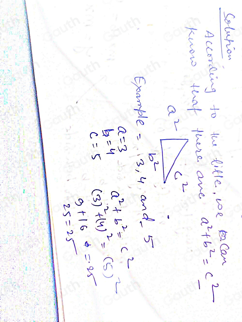 Solved: Lin says she has memorized the lengths of a few right triangles ...