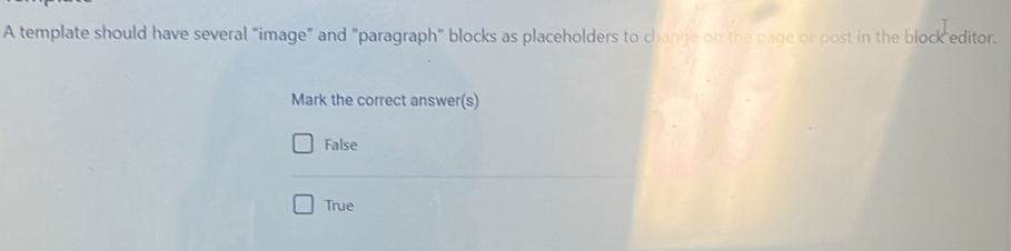 Solved: A template should have several "image" and "paragraph" blocks ...