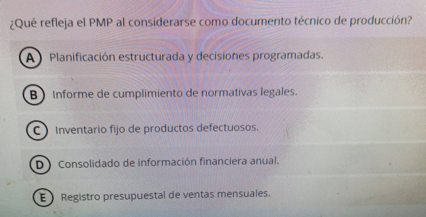 Resuelto:¿Qué refleja el PMP al considerarse como documento técnico de ...