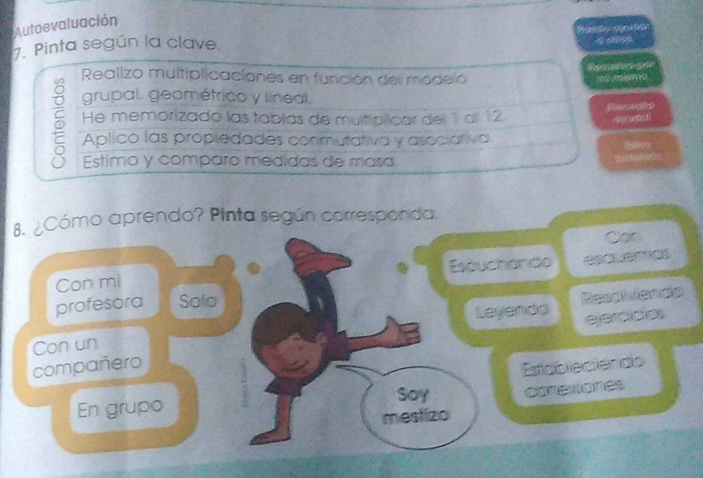 Resuelto:Autoevaluación 7. Pinta según la clave. Realizo ...