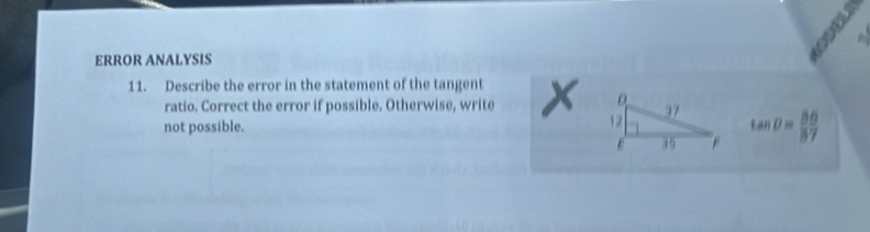 Solved: ERROR ANALYSIS 11. Describe the error in the statement of the ...