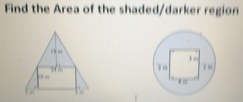 Solved: Find the Area of the shaded/darker region 15 m m 10 m ,, ' [Math]