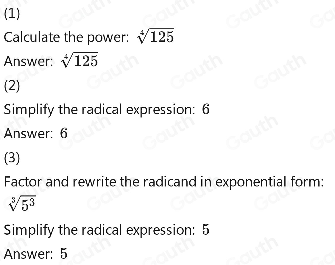 Telah dijawab:Ubahlah menjadi bentuk pangkat : a. sqrt[4](5^3) b. sqrt ...