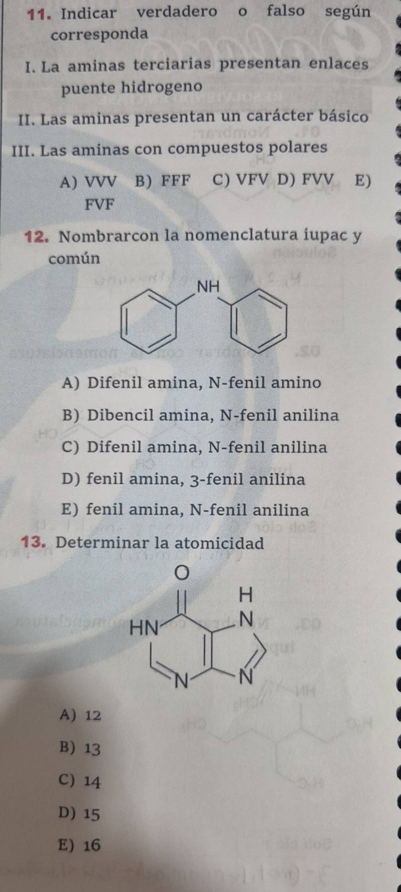 Resuelto:Indicar verdadero o falso según corresponda I. La aminas ...