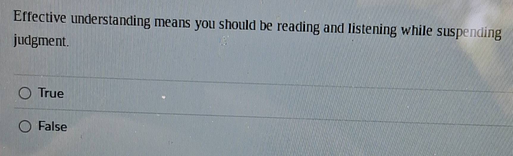 Solved: Effective understanding means you should be reading and ...