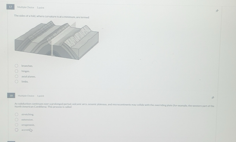 Solved: The sides of a fold, where curvature is at a minimum, are ...