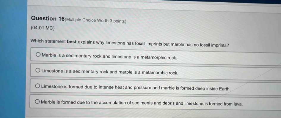Solved: Question 16(Multiple Choice Worth 3 points) (04.01 MC) Which statement best explains why ...