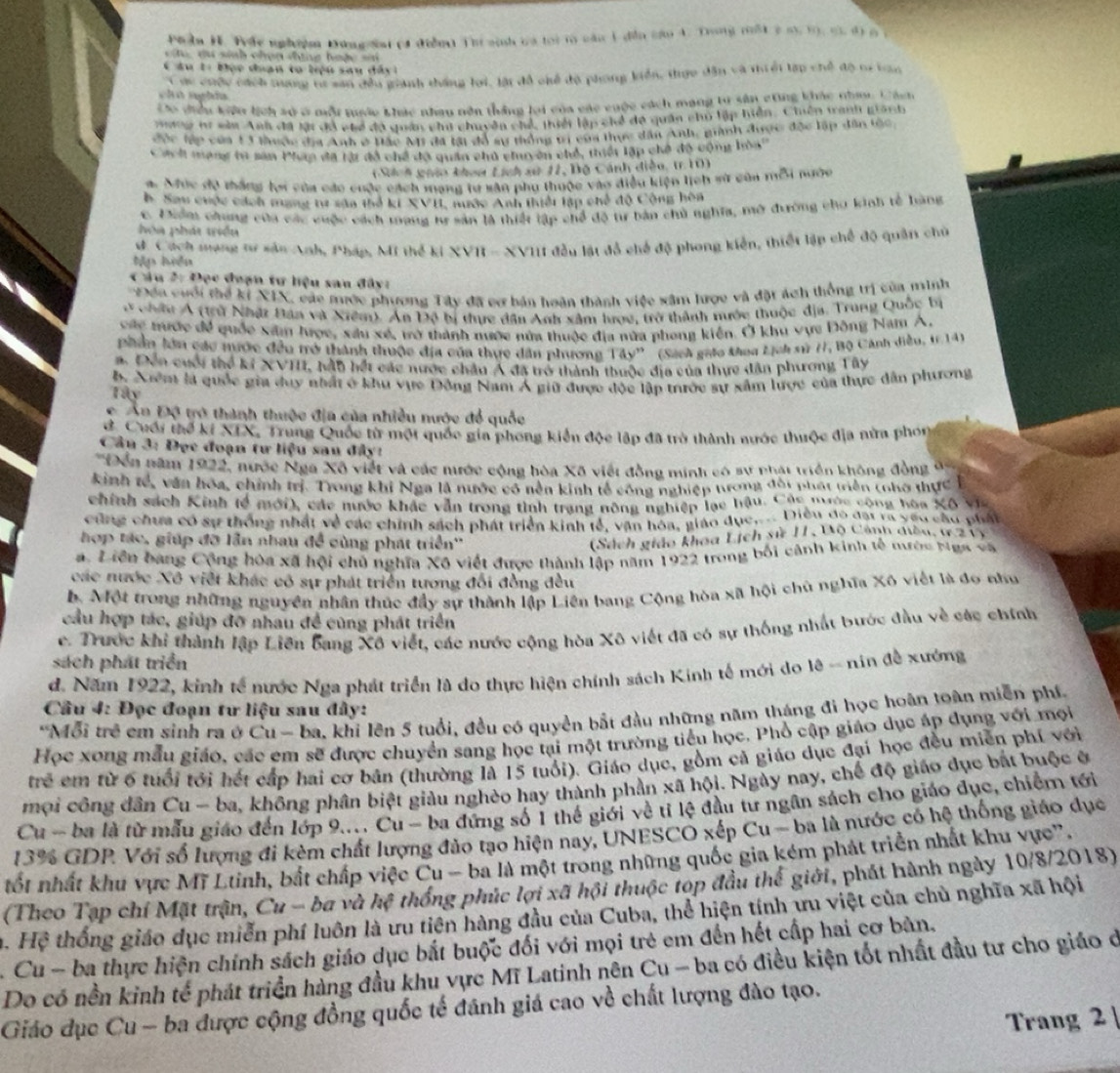 Giải quyết:Phần H. Tylc nphiệm Dưng st (4 điễn Th sinh cà tại t căn 1 ...